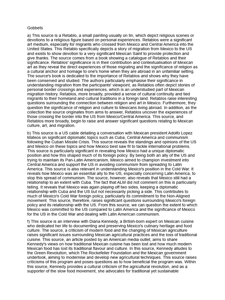 Gobbets | PDF | Mexico | Cuba