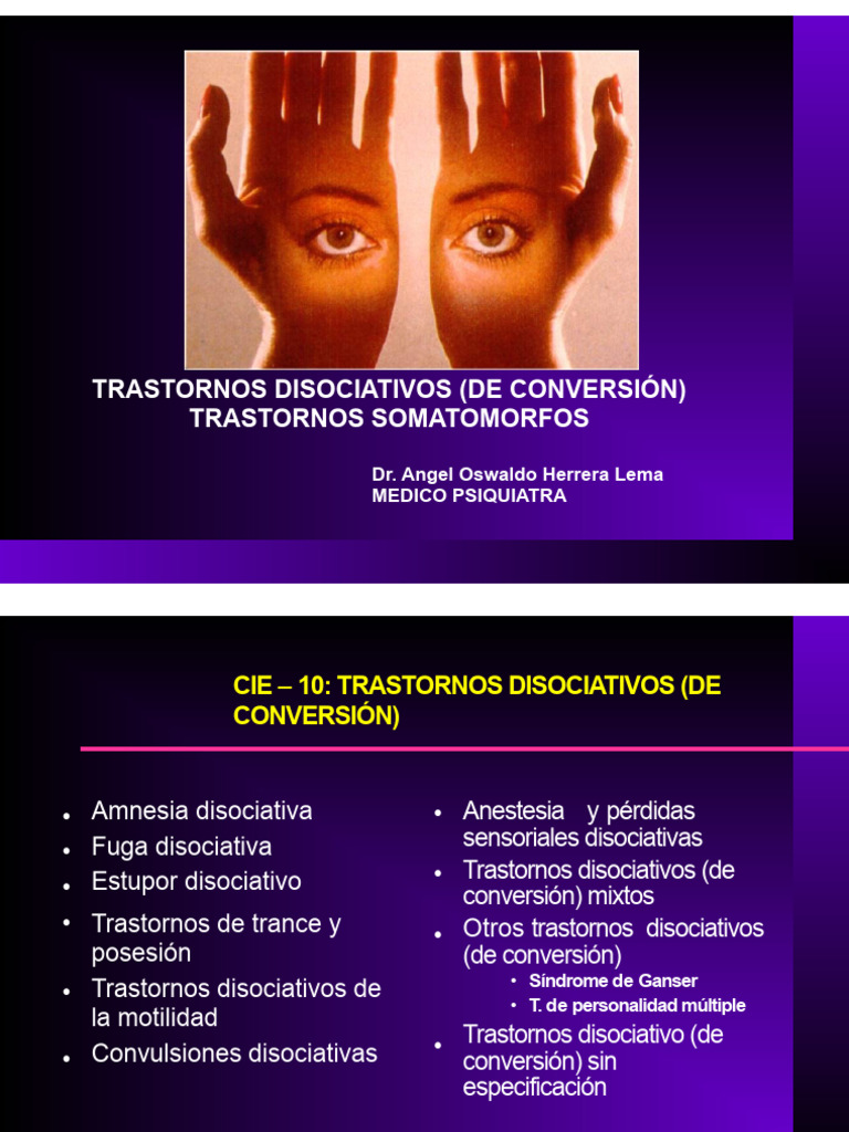 6 Trastornos Disociativos y Somatomorfos | PDF | Disociación ...