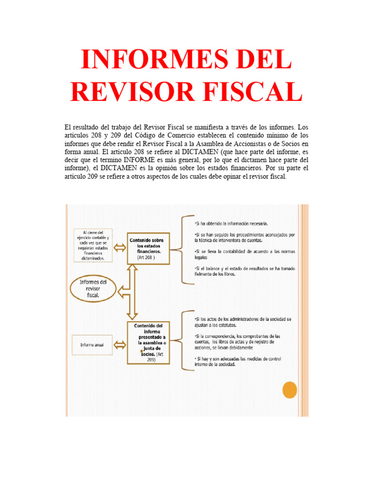 Dictamen del Revisor Fiscal en Colombia | PDF | Auditoría | Contabilidad