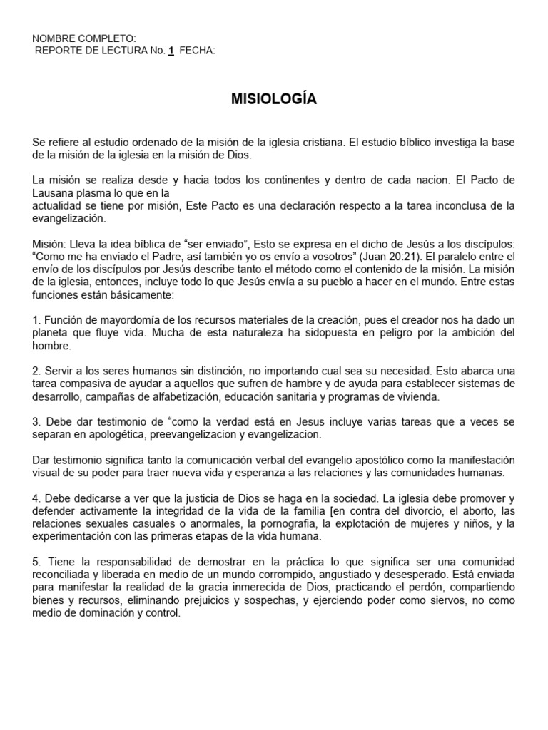 Mision Integral | PDF | Cristo (título) | Gran comisión