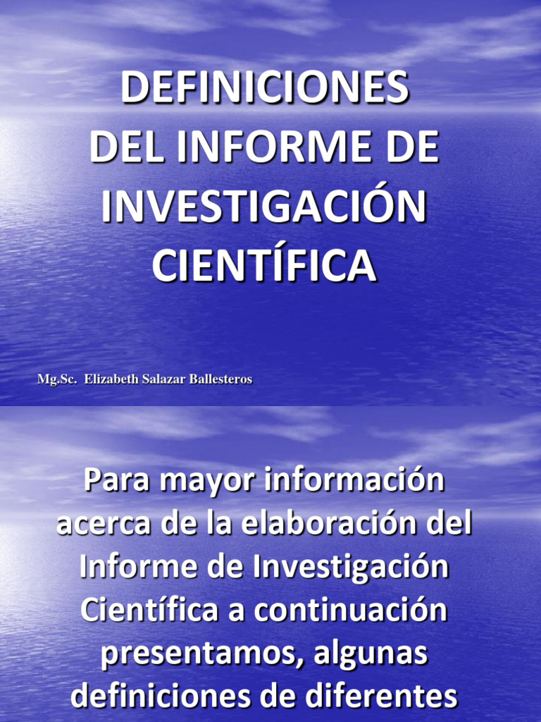 Power Definiciones Inf. Inv. Cien | PDF