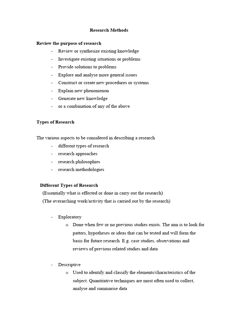 Research Methods - NOTES | PDF | Methodology | Quantitative Research