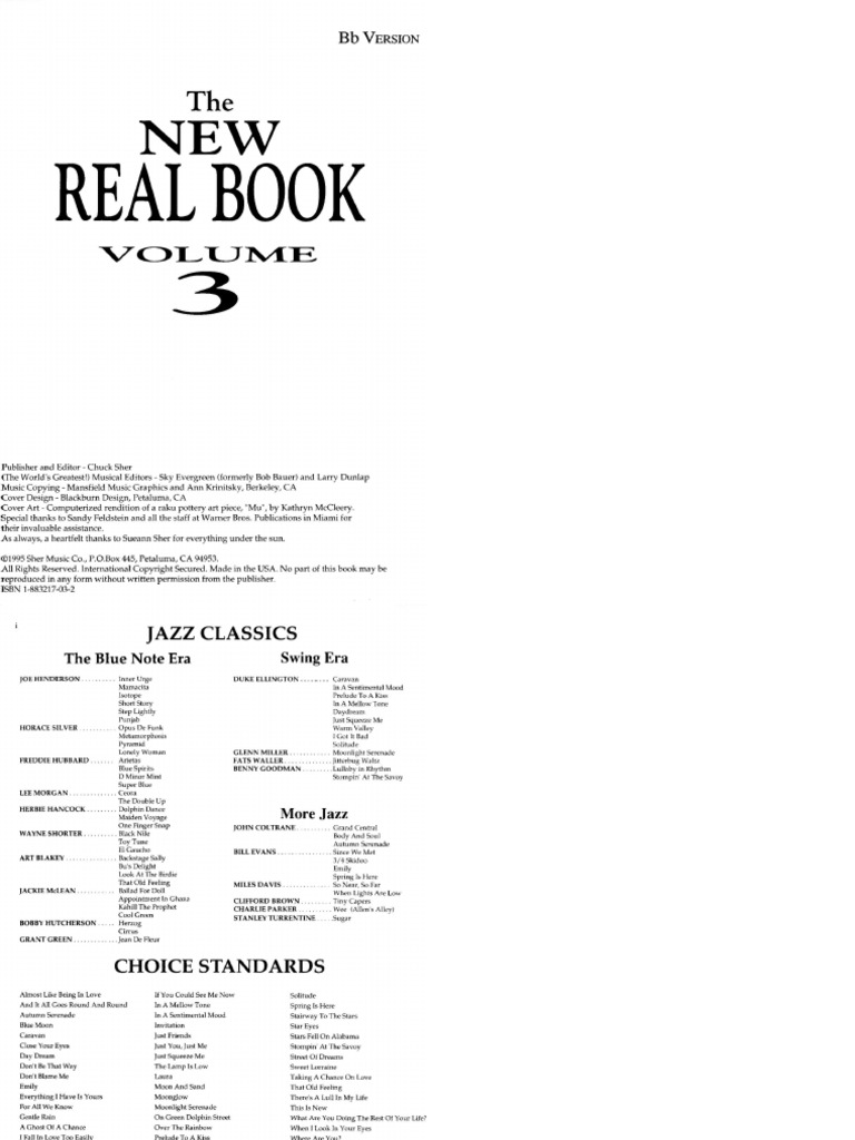 The New Real Book Vol 3 - BB | PDF
