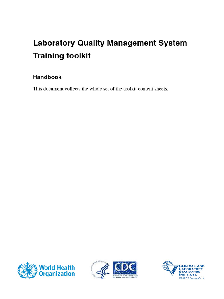 WHO - 2009 - LQMS Training Toolkit | PDF | Laboratories | Quality ...