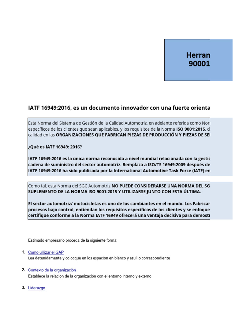 Matriz Iso 9001 Iatf 16949 | PDF | Calidad (comercial) | Sistema de ...