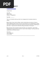 Resignation Letter - 24 Hour Notice - Template | PDF | Employment | Justice