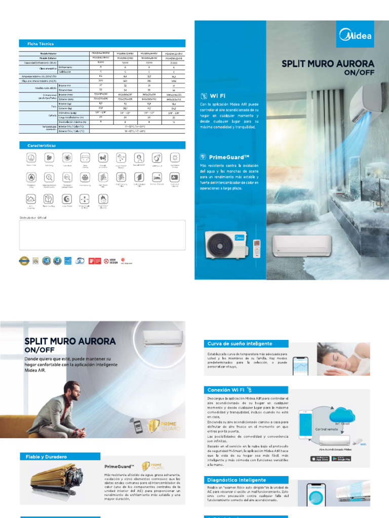 FICHA TECNICA MIDEA Folleto-Convencional | PDF