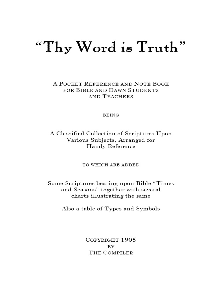 Thy Word Is Truth | PDF | Hell | Jesus