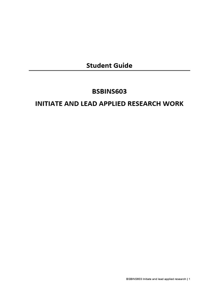 BSBINS603 - Student Guide | PDF | Validity (Statistics) | Data Analysis BSBINS603 - Student Guide | PDF | Validity (Statistics) | Data Analysis