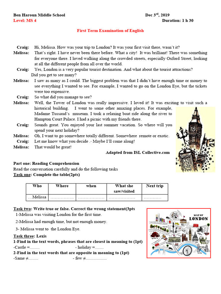 4am 1st term exam النموذج 20 | PDF | Linguistics