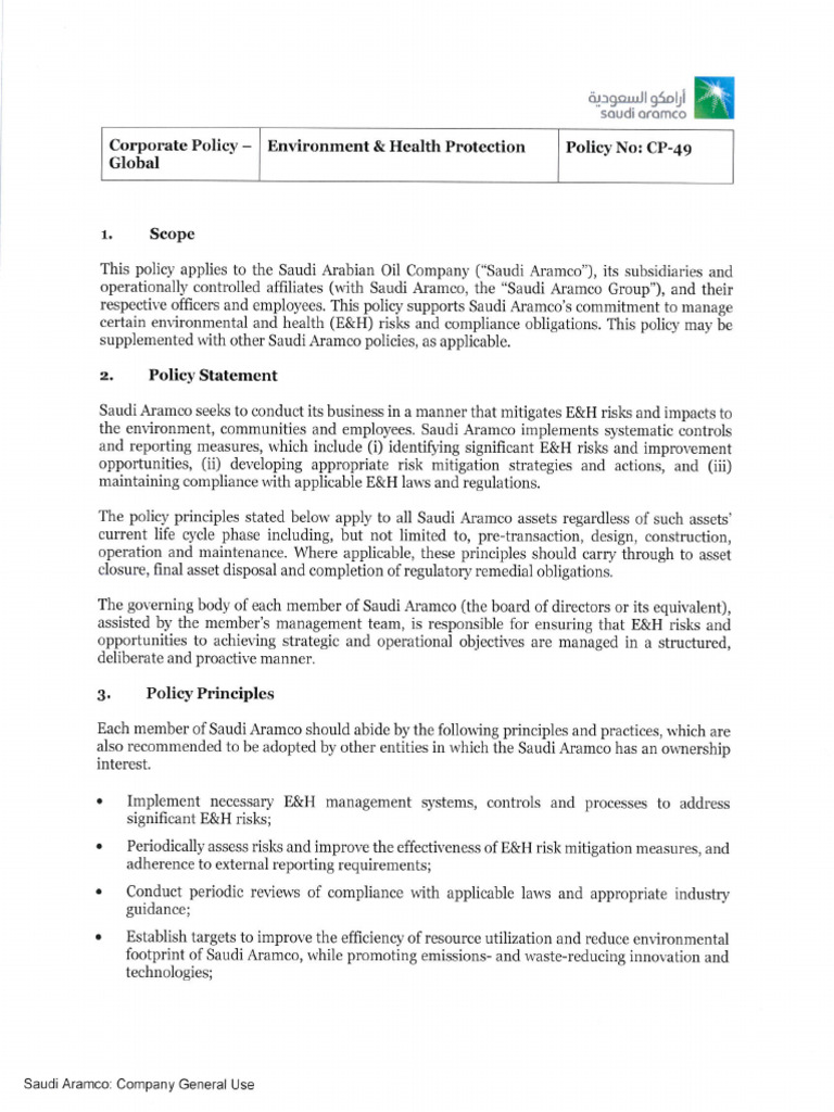 Environment - HealthProtection (CP-49) | PDF
