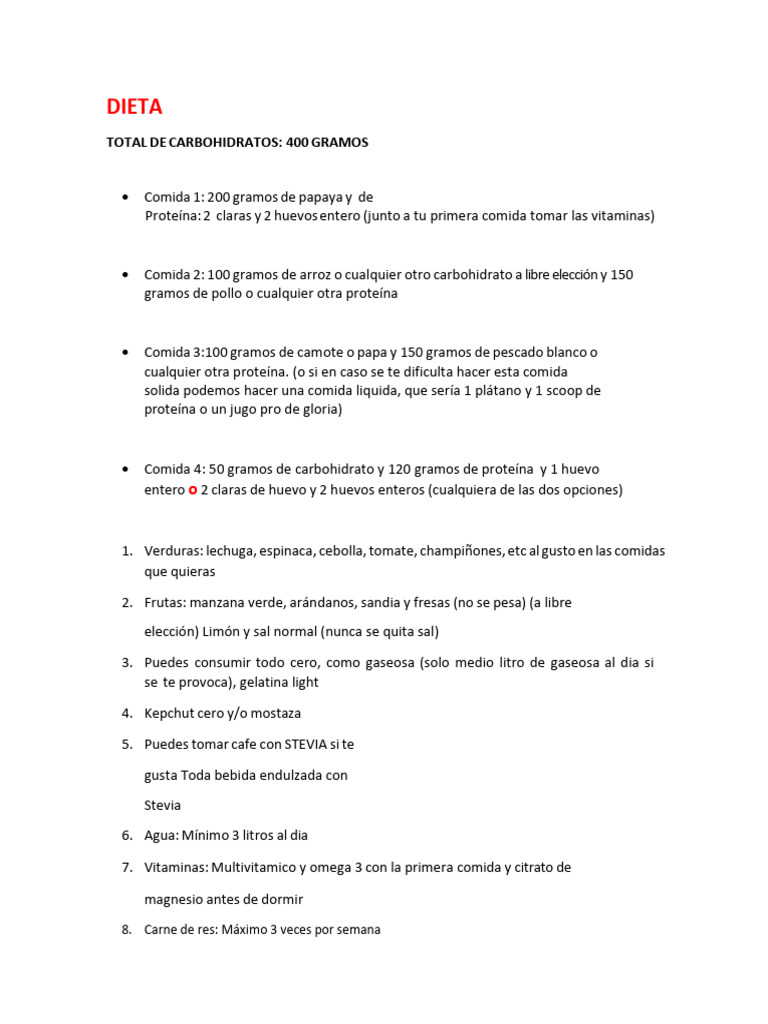 Dieta - 400 Gramos - Camila | PDF | Cocina, comidas y vino | Salud y ...