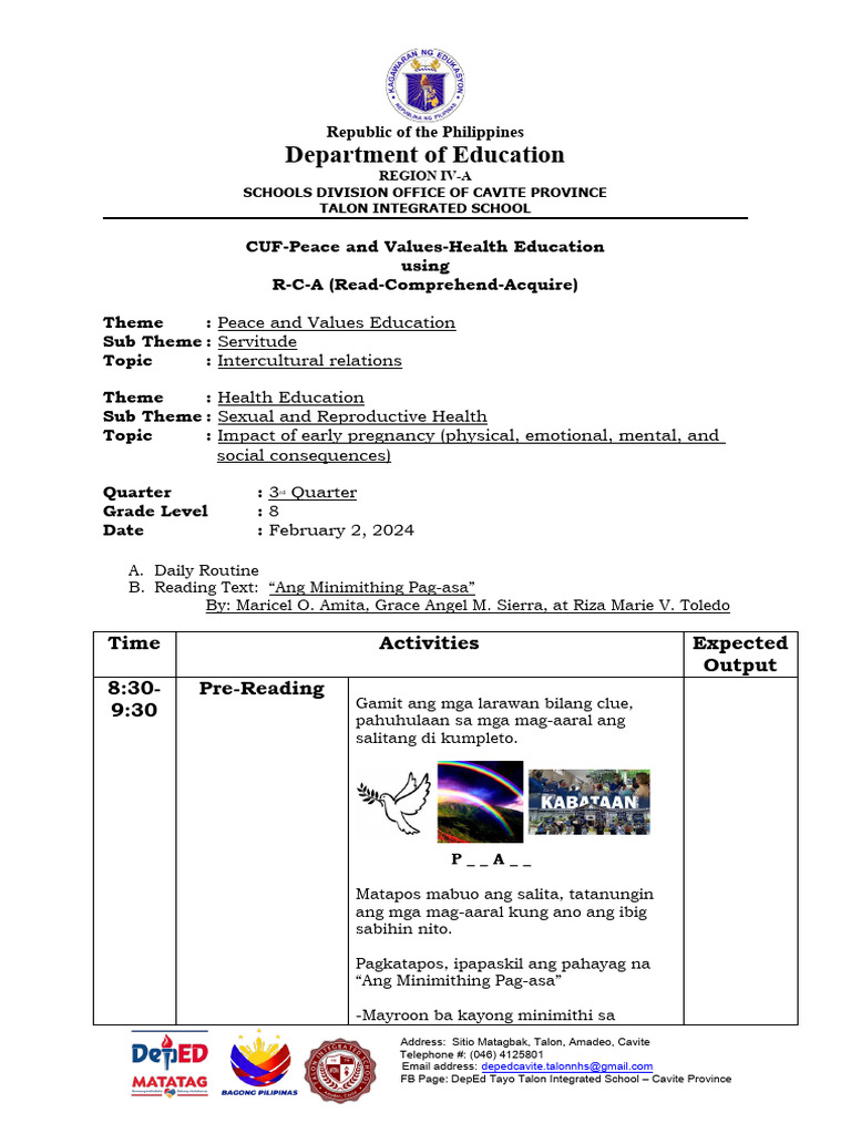 Grade 8 Catch Up Friday Week 1 Feb | PDF