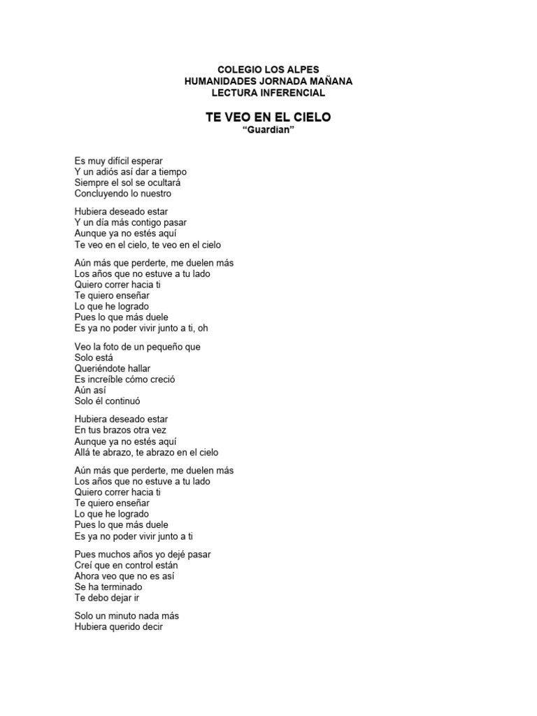 Taller Te Veo en El Cielo | PDF | Poesía