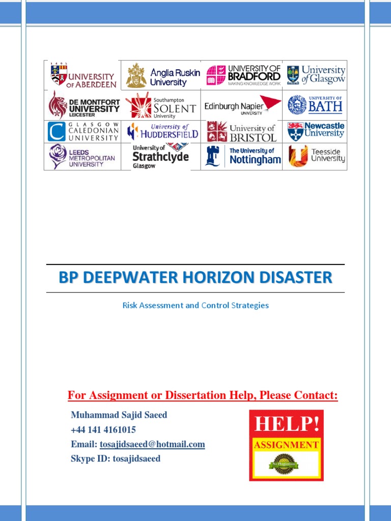Risk Assessment (BP Deepwater Horizon Disaster) | Bp | Deepwater ...