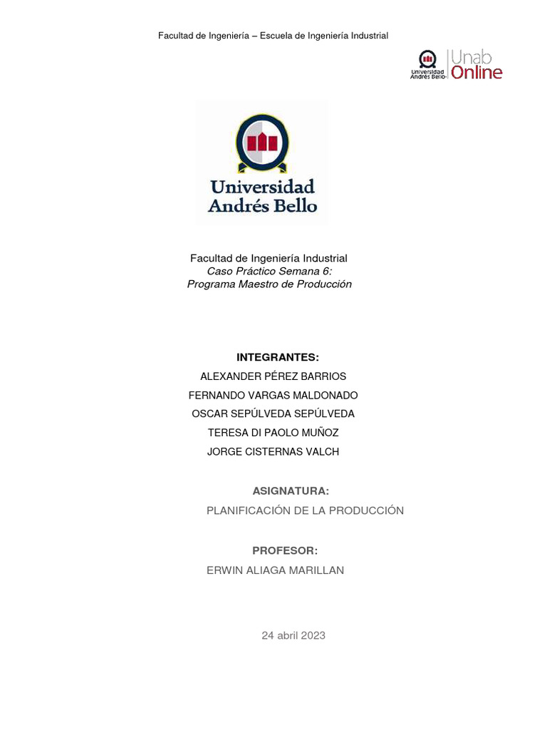 Caso PR Ctico Semana 6 Entregable 21.04.2023 | PDF | Business | Economias