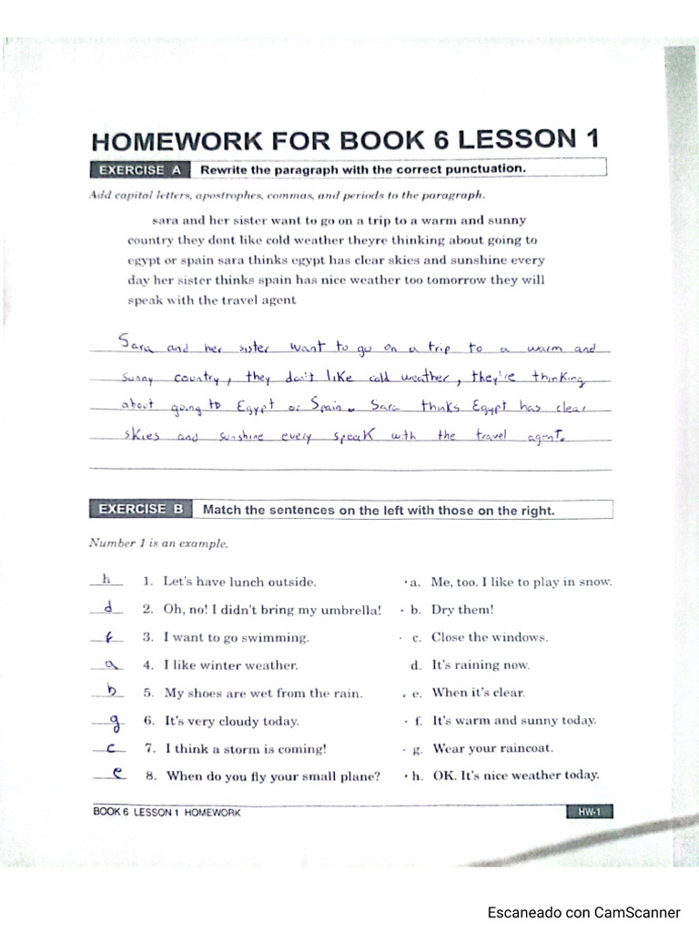 Homework Book 6 Lesson 1 | PDF