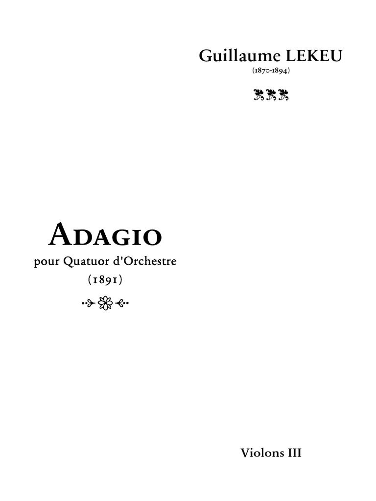 Adagio - Violín 3 | PDF | String Instruments | Musical Instruments