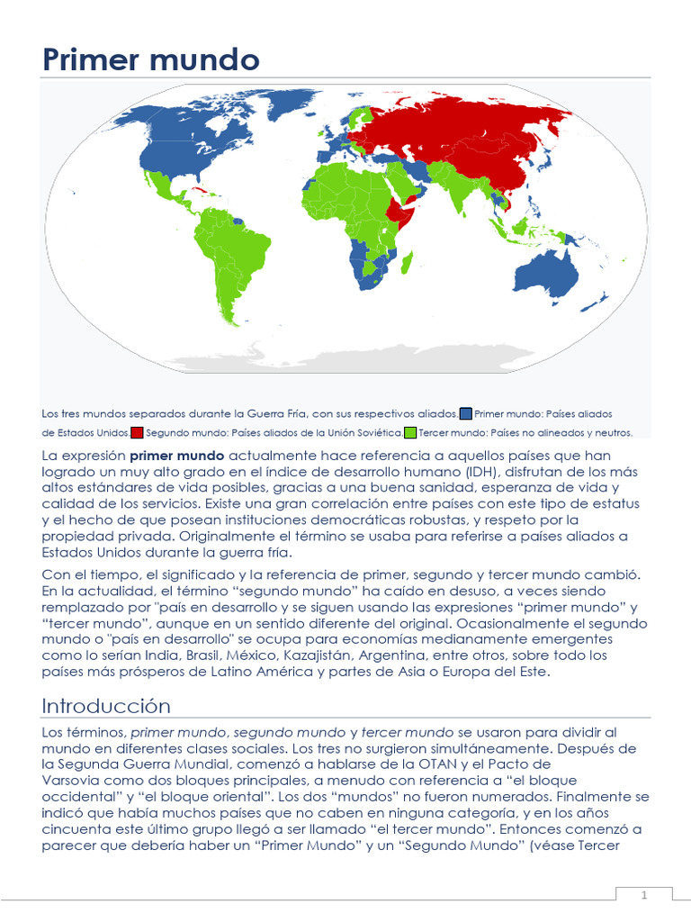 #3 1º - 2º - 3º MUNDO y Cuarto Mundo | PDF | Tercer Mundo | Economias