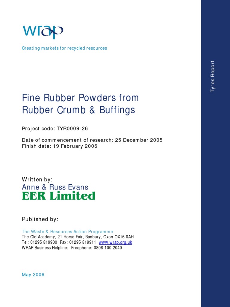 Fine Rubber Powders From Rubber Crumb & Buffings: Anne & Russ Evans ...