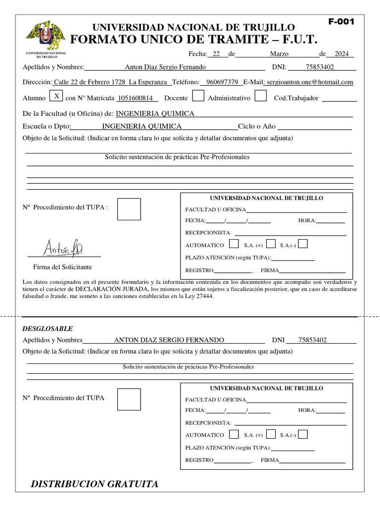 Fut Anton Diaz Sergio | PDF | Documento de identidad