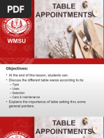 Module 1 (Table Appointment) | PDF | Tableware | Spoon