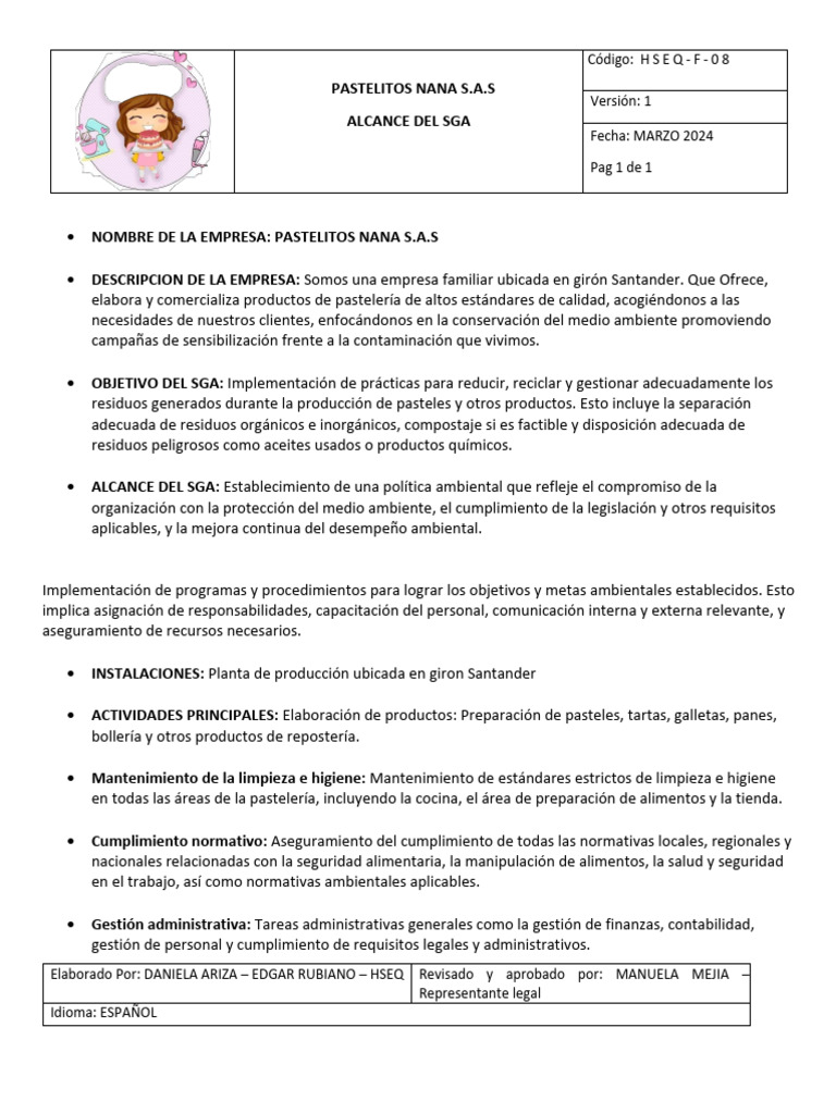 Hseq-F-08 Alcance | PDF | Seguridad alimenticia