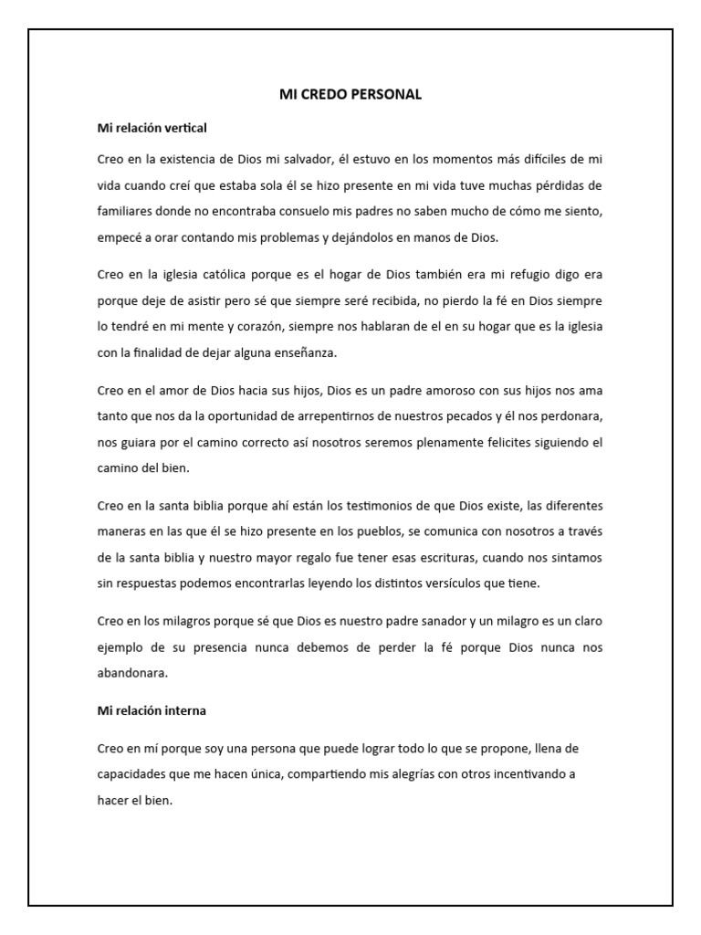 CREDO | PDF | Dios | Amor