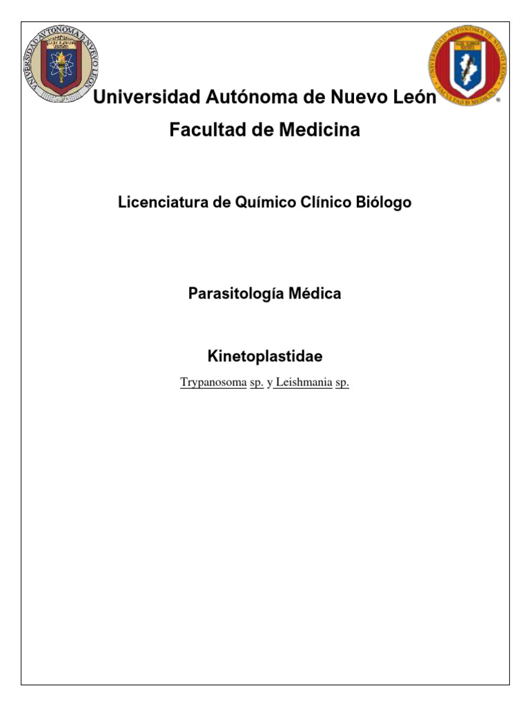 Kinetoplastidae - Trypanosoma Sp-Leishmania SP | PDF | Especialidades ...