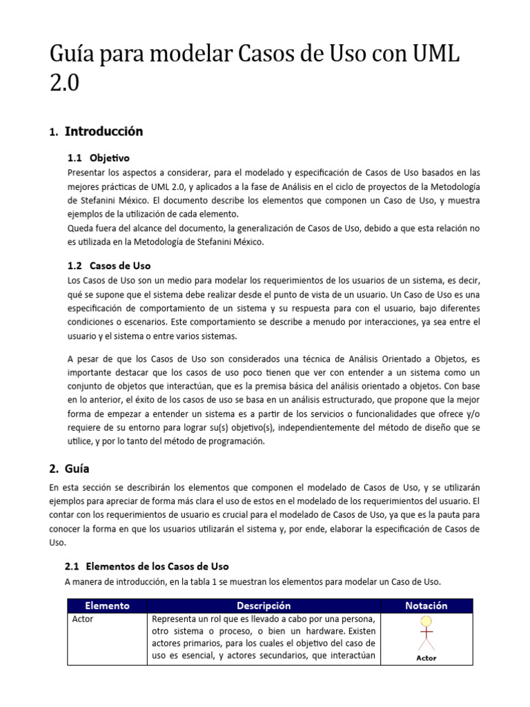 Guía Modelado Casos de Uso Con UML 2.0 | PDF | Caso de uso | Lenguaje de modelado unificado