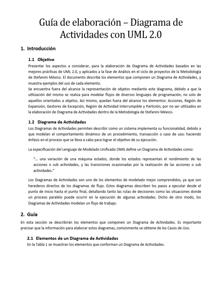 Guía Diagrama de Actividades Con UML 2.0 | PDF | Lenguaje de modelado unificado | Ingeniería de ...