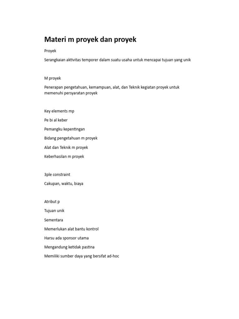 Ringkasan Materi Uts Pak Raka Project Management | PDF