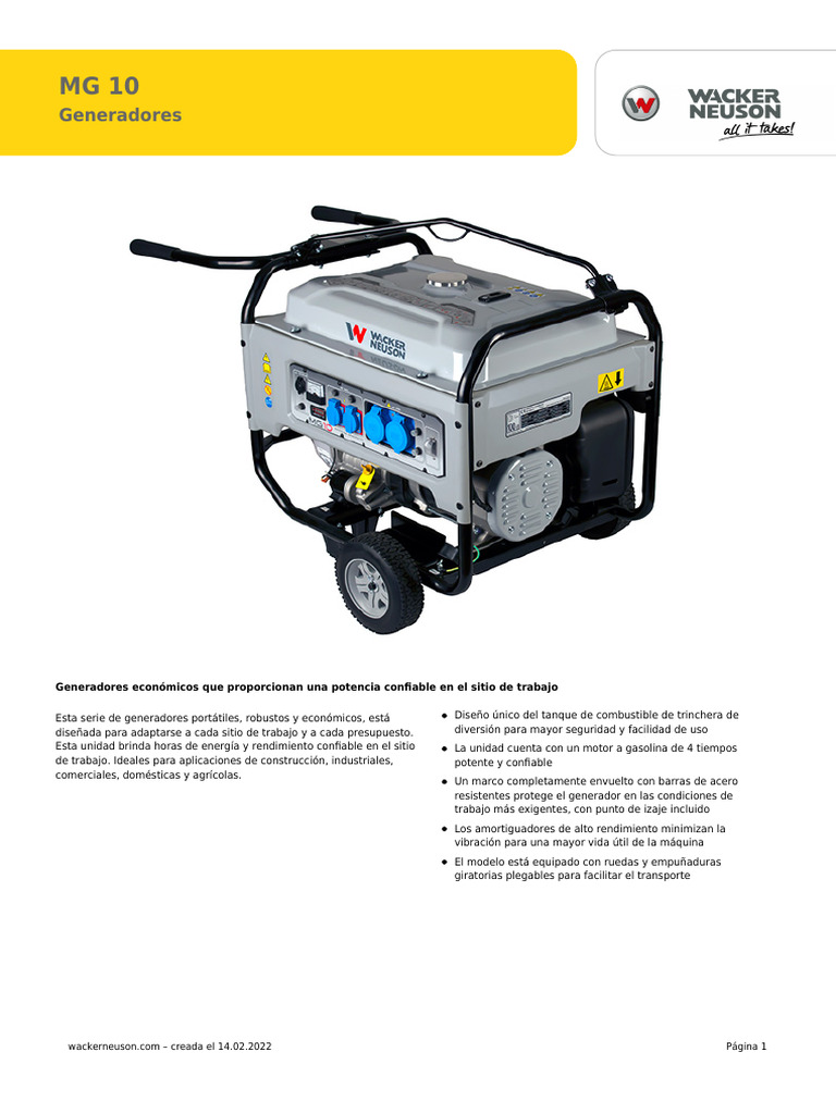 MG10 | PDF | Generador eléctrico | Motores