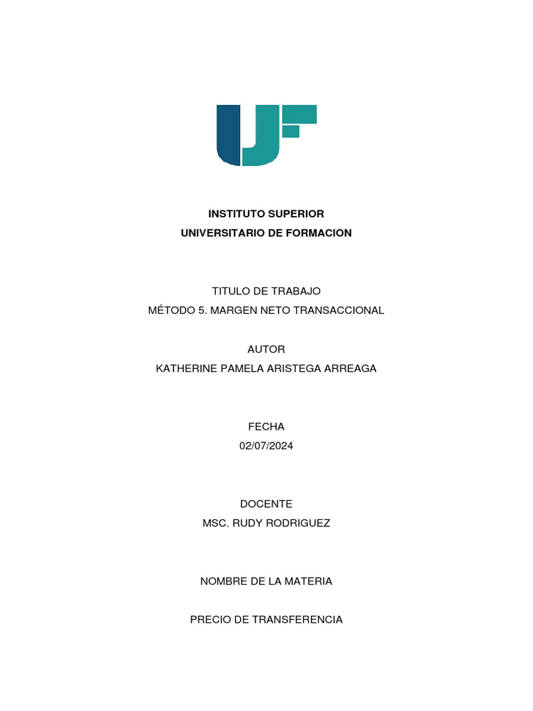 Metodo 5 Margen Neto Transaccional | PDF | Business | Mercado (economía)