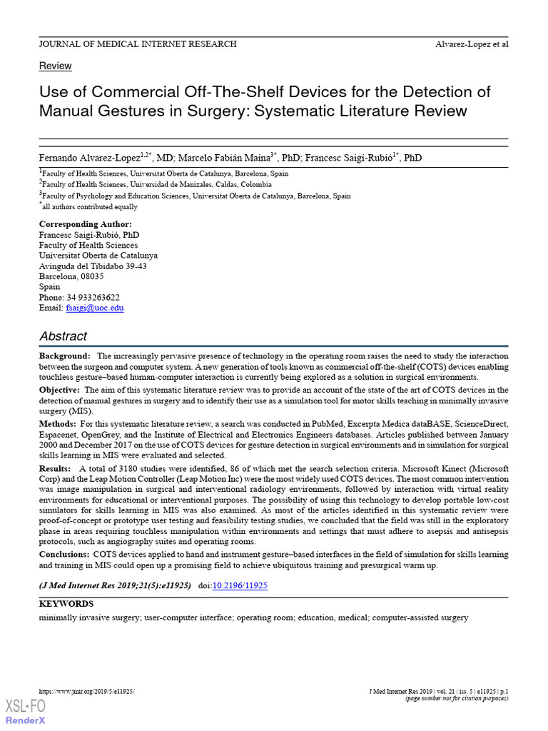 Revision Sistemática de La Literatura Sobre Leap Motion Controller | PDF | Simulation | Radiology