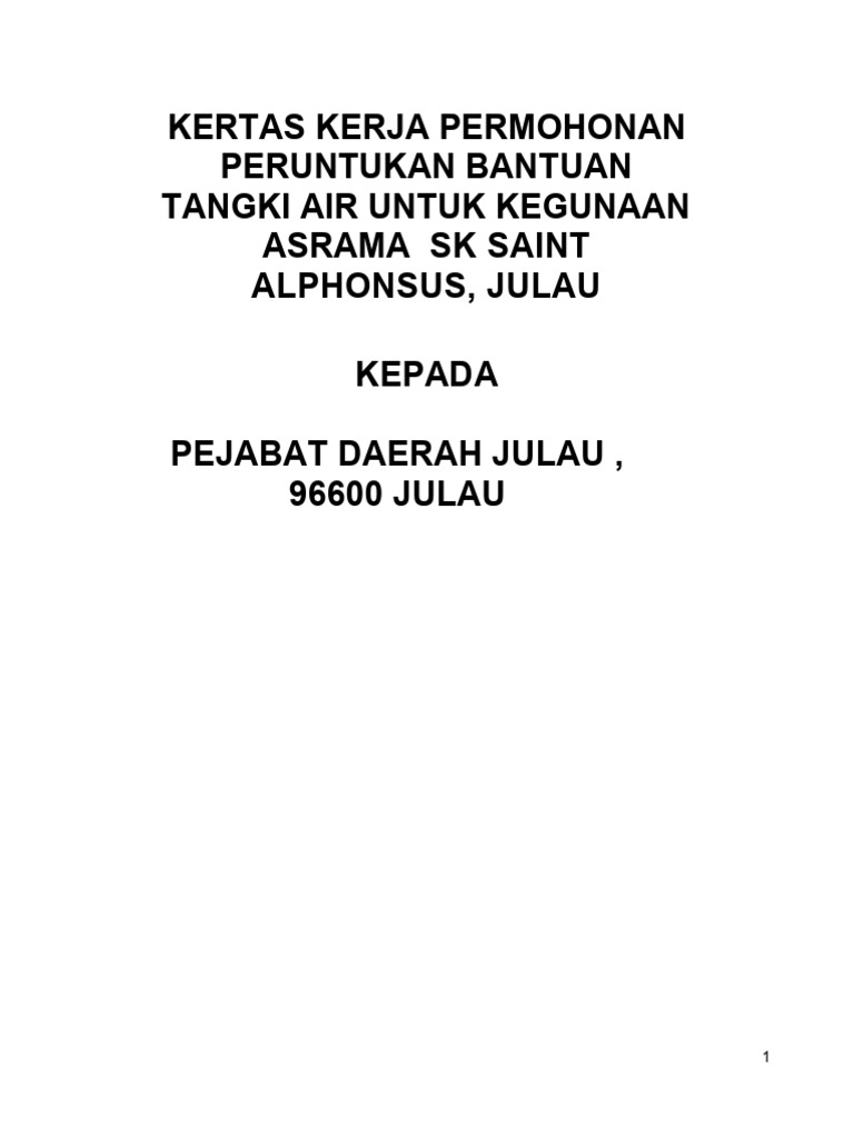 3 - Format Kertas Kerja Permohonan Peruntukan Bantuan Khas Perbendaharaan JOANNA 2024 | PDF