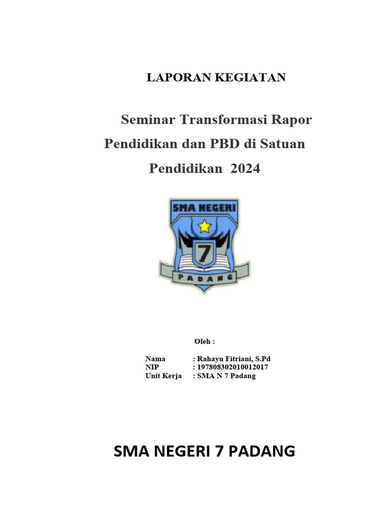 Seminar - Transformasi Rapor Pendidikan Dan PBD Di Satuan Pendidikan | PDF