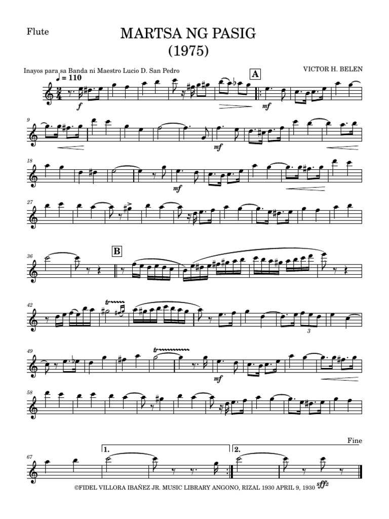 Martsa NG Pasig-Flute | PDF