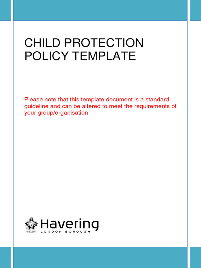 Child Protection Policy Template | PDF | Criminal Record | Child Protection