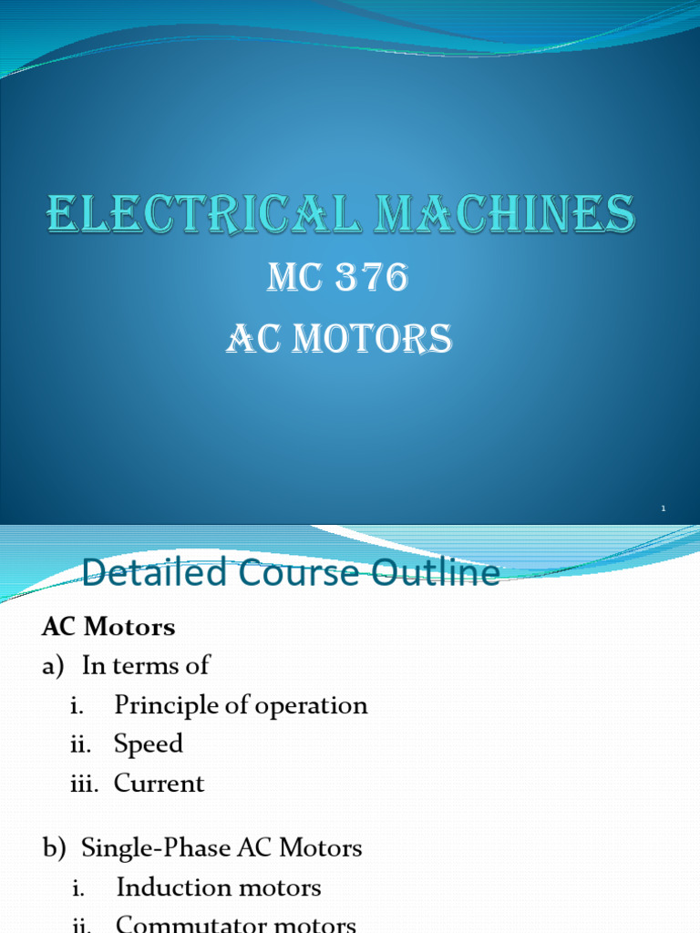 AC Motors | PDF | Electric Motor | Alternating Current