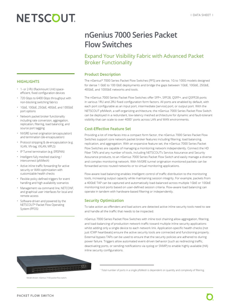 PFSPDS - 021 - EN-2001 - NGenius 7000 Series Packet Flow Switches | PDF ...