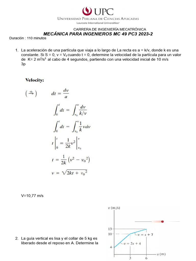 PC3 2023 2 V Solucionario | PDF