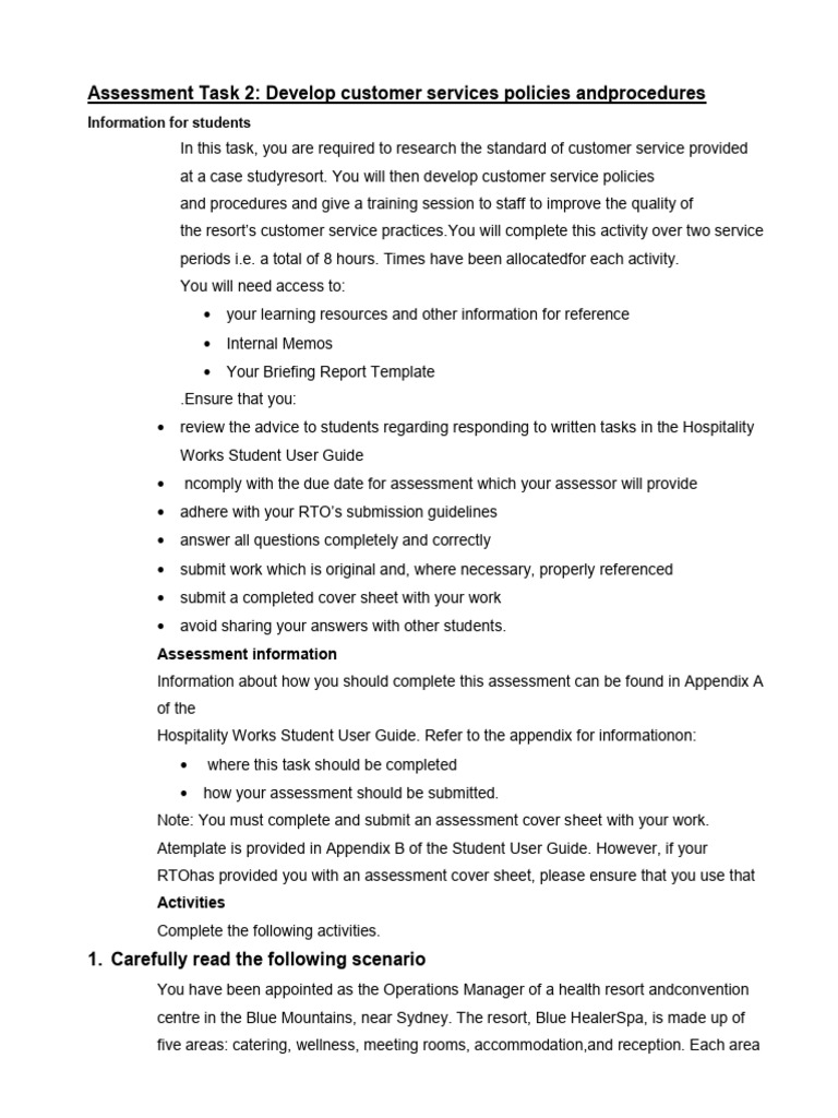 Assessment Task 2 | PDF | Hotel
