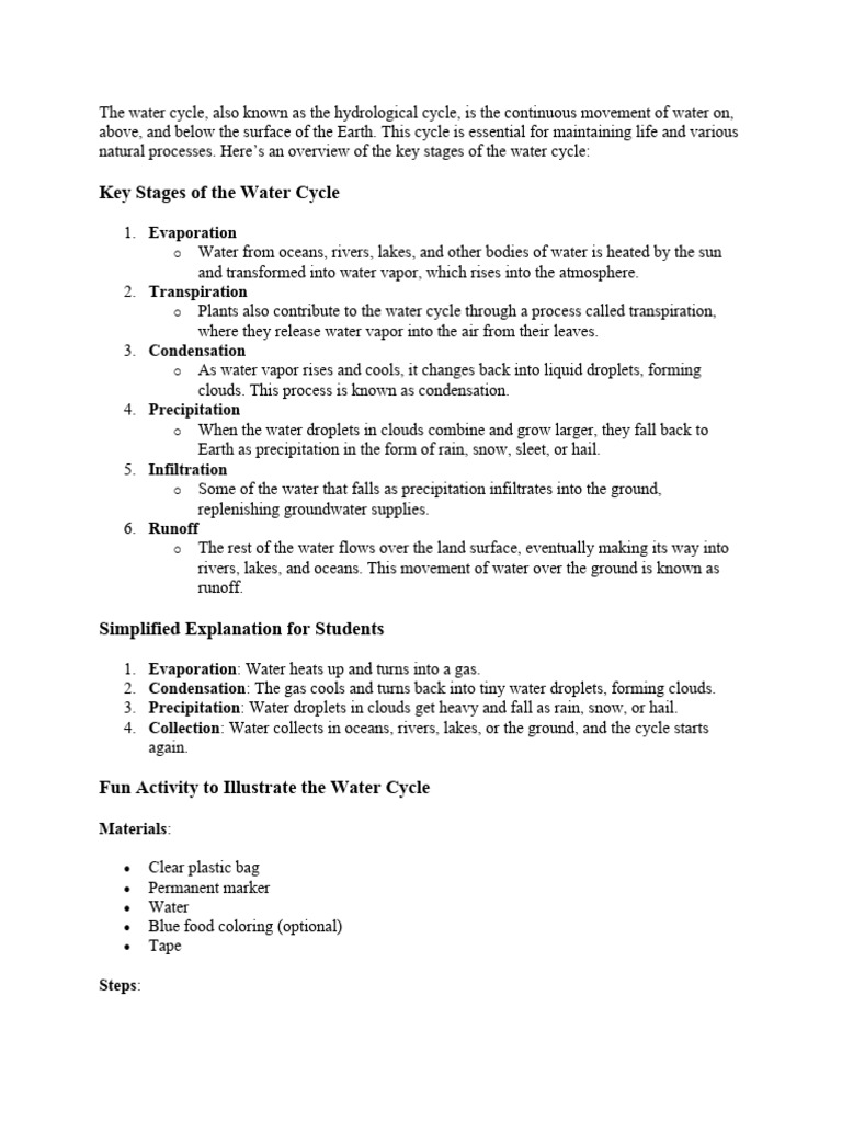 The Water Cycle | PDF