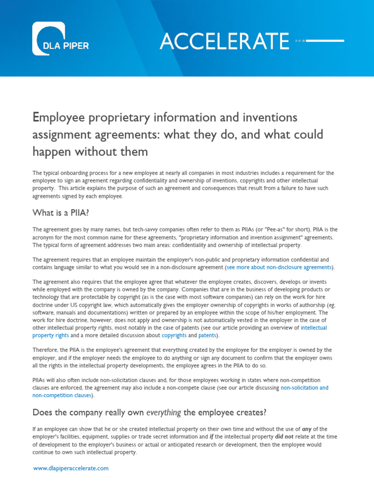 DLA-Piper-Accelerate - Employee-Proprietary-Information-And-Inventions ...