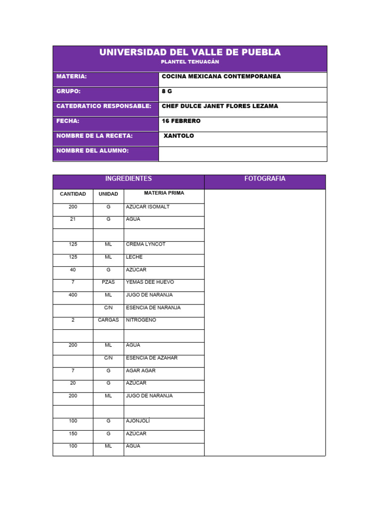 Receta de Xantolo: Cocina Mexicana | PDF | Cocina | Alimentos