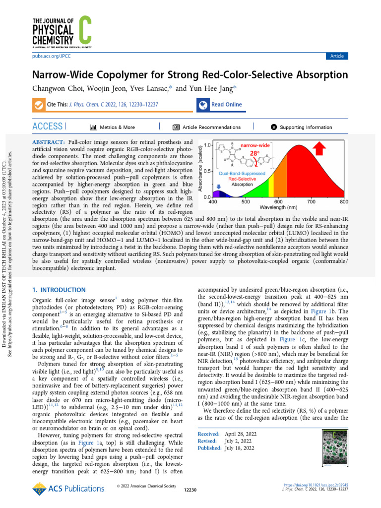 Acs JPCC 2c02945 | PDF | Infrared | Absorption Spectroscopy