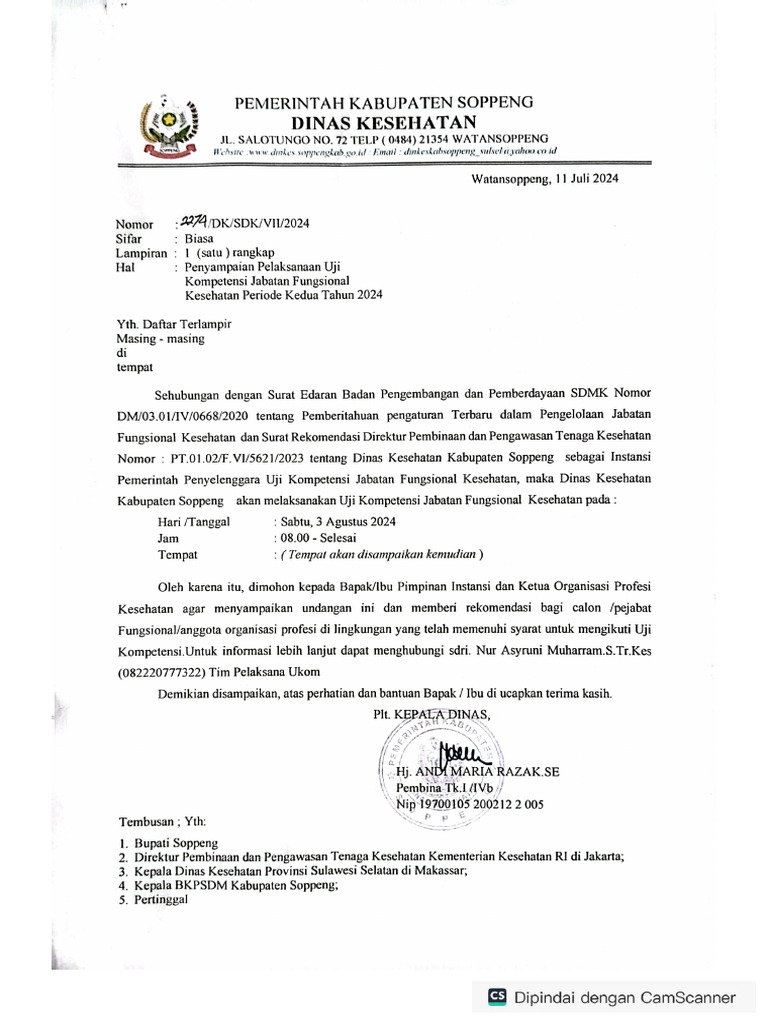 Surat UKom JFK Periode 2 | PDF