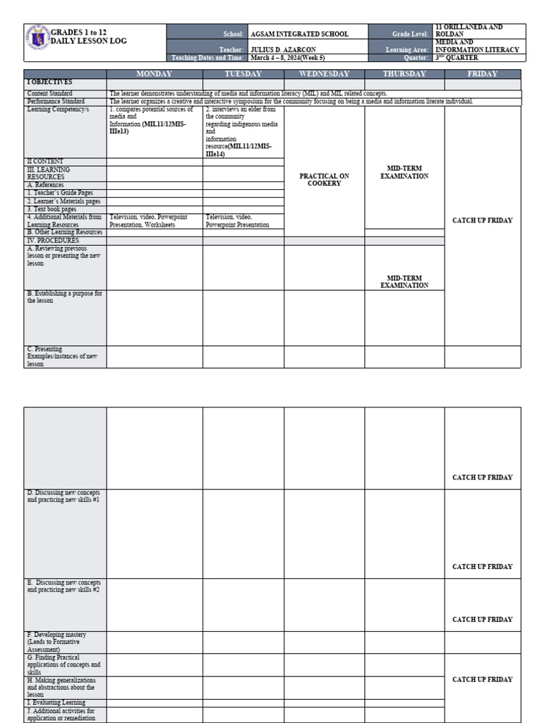 DLL Mil Q3 W5 | PDF | Learning | Human Communication