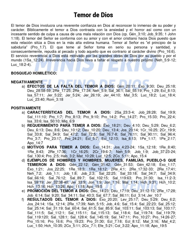 Proverbios 1.7 Temor de Dios | PDF | Creencia religiosa y doctrina